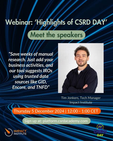 Impact Institute On Linkedin Csrd Csrdday Webinar Reporting