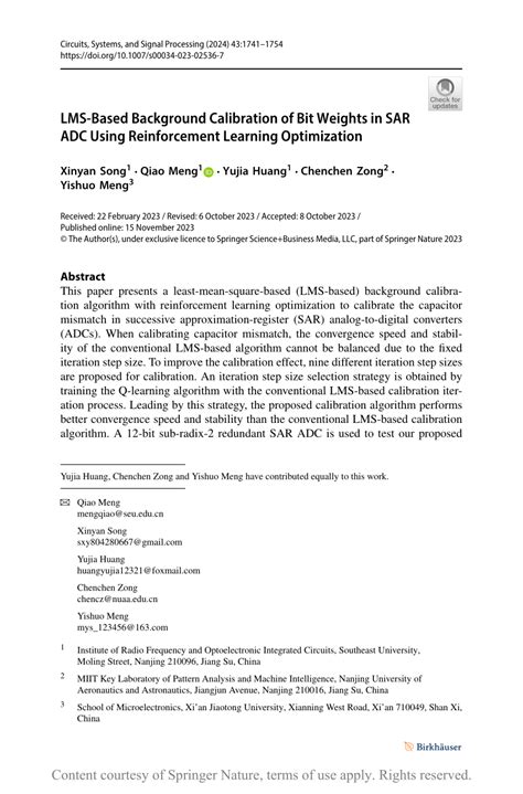 Lms Based Background Calibration Of Bit Weights In Sar Adc Using