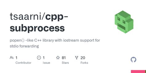 github tsaarni cpp subprocess popen like c library with
