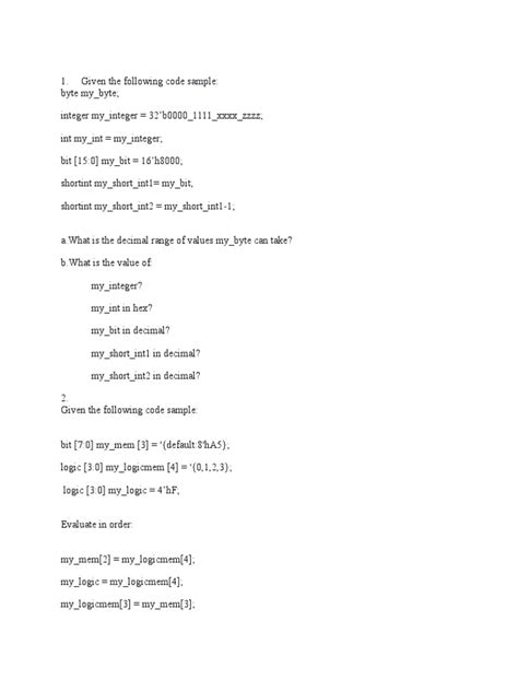 Assignment 1 Pdf Integer Computer Science Bit