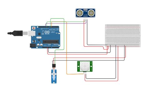 Circuit Design Desain Pintu Otomatis Dengan Sensor Pir Dan Sensor