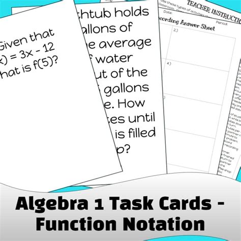Function Notation Task Cards Evaluating Functions Algebra 1 By Stem Nerdd