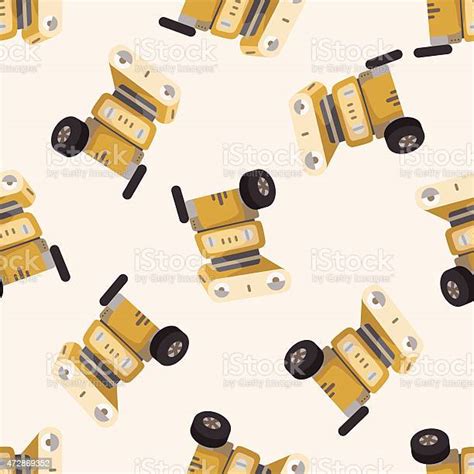 Robot Kartun Latar Belakang Pola Mulus Ilustrasi Stok Unduh Gambar