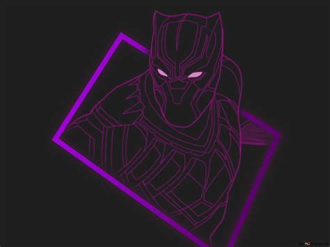 Black Panther Neon Hd Wallpaper Download