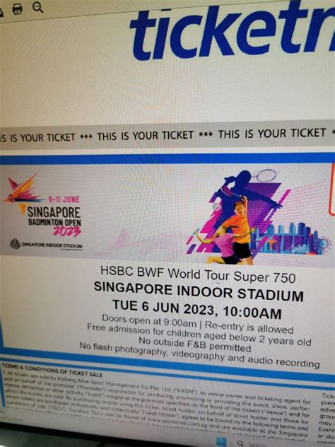 Singapore Badminton Open 2023 Day1 Tickets Vouchers Event Tickets