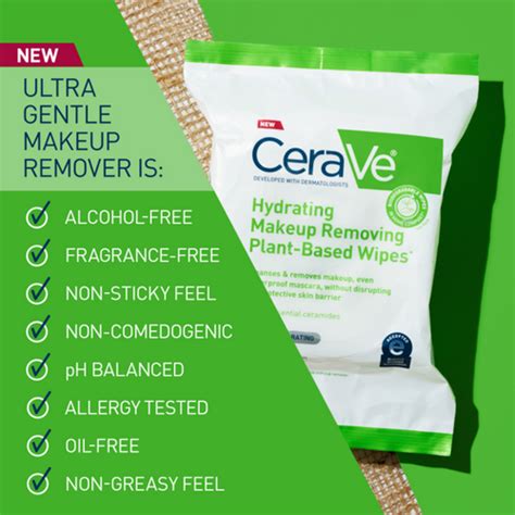 Cerave Plant Based Hydrating Makeup Removing Face Wipes 5