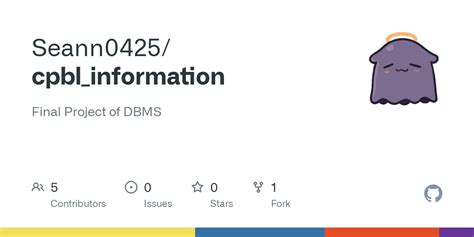 Github Seann Cpbl Information Final Project Of Dbms