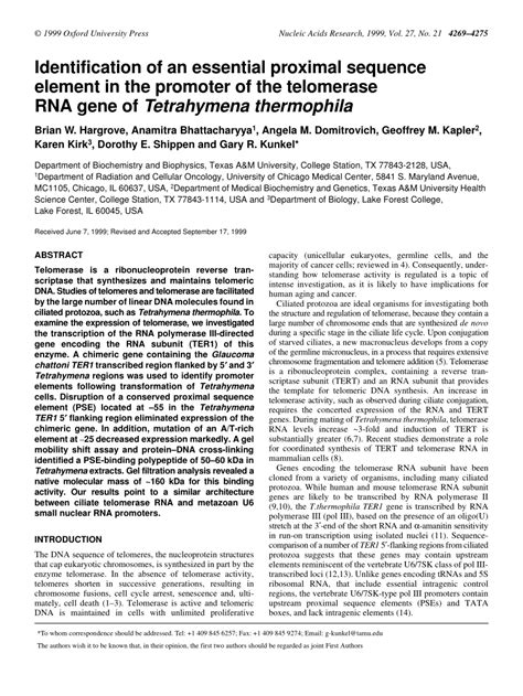 PDF Identification Of An Essential Proximal Sequence Element In The