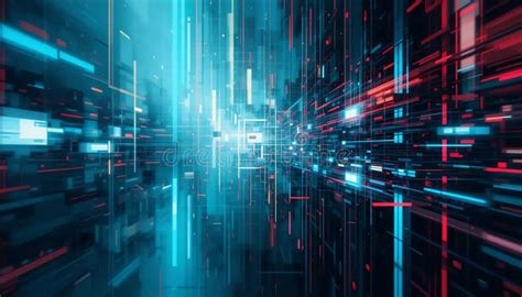 Abstract Futuristic Data Stream Cyberspace Network Technology Background Stock Illustration