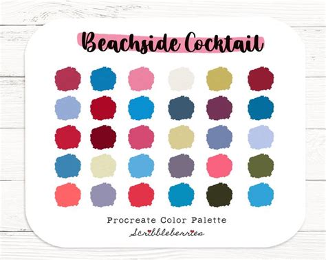 Beachside Cocktail Procreate Color Palette Colorful Palette Color
