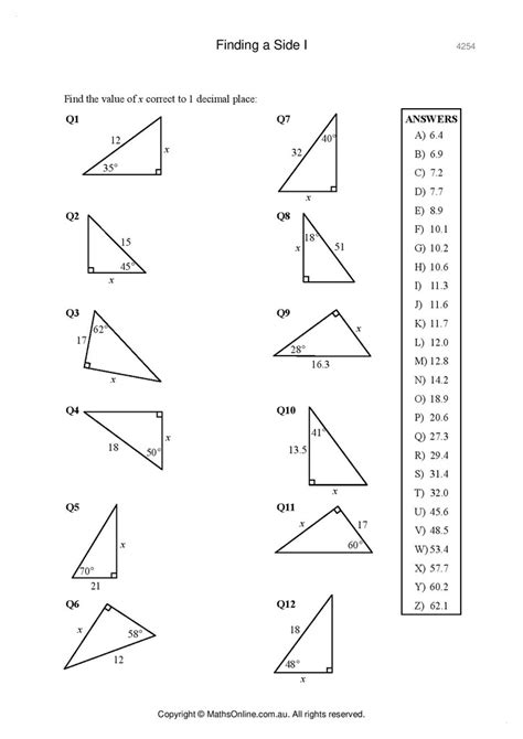 Trig Finding A Side Diagram Quizlet