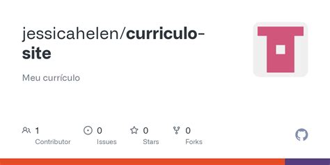 GitHub jessicahelen curriculo site Meu currículo