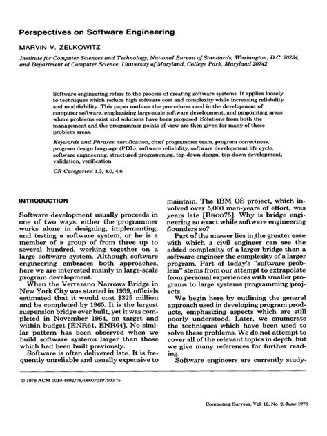 Perspectives In Software Engineering Pdf Computer Programming