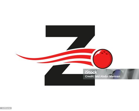 편지 Z 볼링 로고 볼링 볼 기호 빨간색 움직이는 볼 벡터 템플릿 Championship에 대한 스톡 벡터 아트 및 기타 이미지 Championship 개념 경기