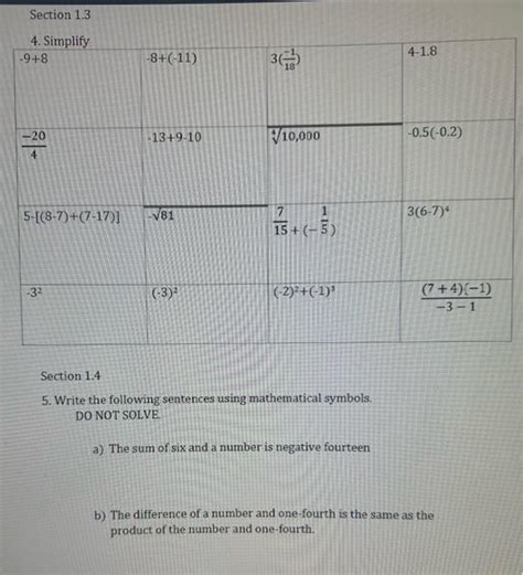 solved section 1 3 section 1 4 5 write the following