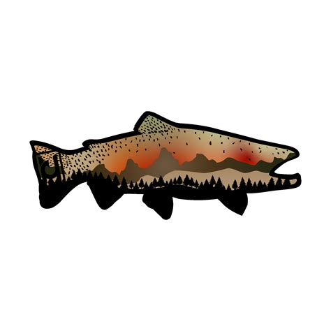 Cutthroat Trout Sticker Hooked Design