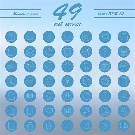 서비스 라인 아이콘 벡터 세트 Eps Ai Uidownload