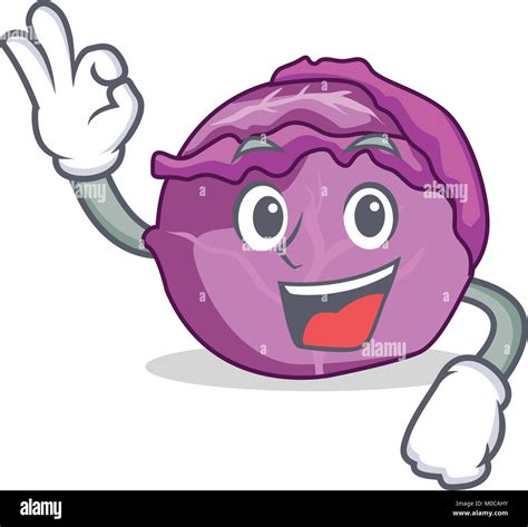 Okay Red Cabbage Character Cartoon Stock Vector Image Art Alamy