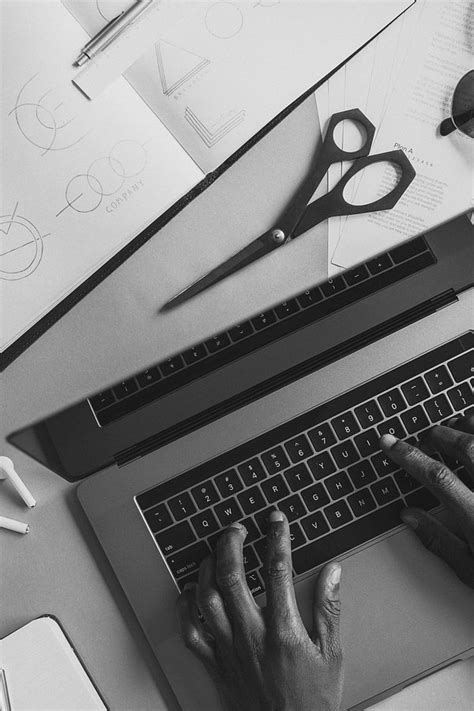 Black Man Using Laptop Device Premium Photo Rawpixel