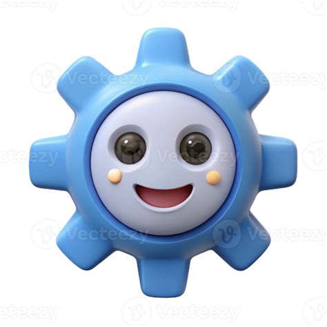 Unforgettable Elegant Gear Character With Six Symmetrical Teeth Crisp Edges Scalable Flat