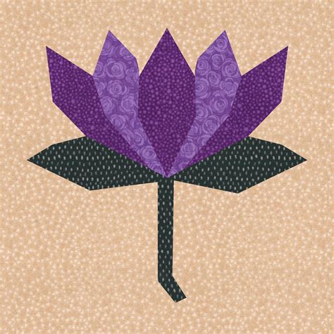 Lotus Flower Foundation Paper Pieced Pattern Fpp Pattern Quilt