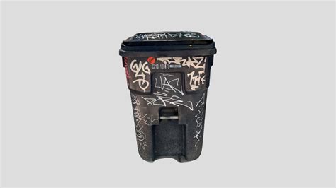 Graffiti Covered Garbage Bin Buy Royalty Free 3d Model By Botnet