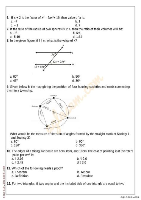 Rbse Class 9 Model Paper 2024 Maths Download राजस्थान बोर्ड मॉडल पेपर
