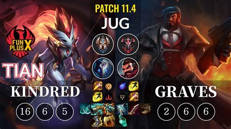 Fpx Tian Kindred Vs Graves Jungle Kr Patch 114 Youtube