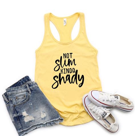 Not Slim Kinda Shady Tank Top Funny Gym Tank Top Womens Etsy