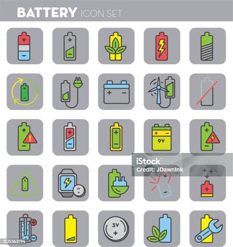 배터리 평면 간단한 개요 라인 아트 디자인 아이콘 세트 재활용에 대한 스톡 벡터 아트 및 기타 이미지 재활용 개체 그룹 경계 표지 Istock