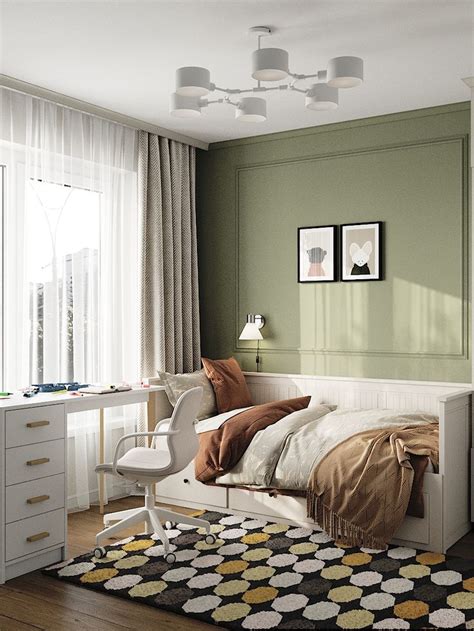 Детская в природных оттенках 💔 Комната для мальчика дизайн Оливковая спальня Дизайн дома