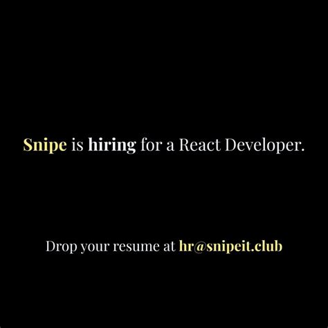 Sridipto Ghosh On Linkedin At Snipe We Are Hiring For A React