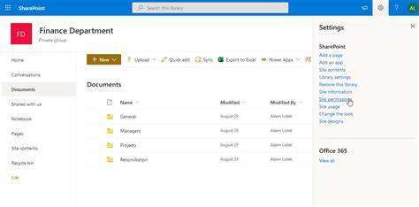 Managing Permissions In SharePoint Online