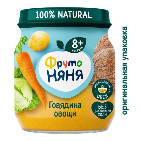Пюре ФрутоНяня из говядины с овощами 100 г с 8 месяцев P071006 купить