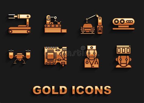 Set Printed Circuit Board Pcb 3d Scanning System Robot Doctor Drone Flying With Action