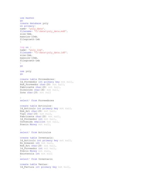 Script Base De Datos Pdf