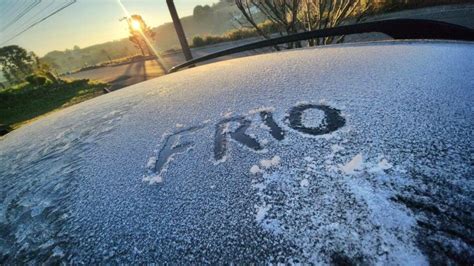 Fotos geada pinta de branco Serra de SC após temperatura negativa