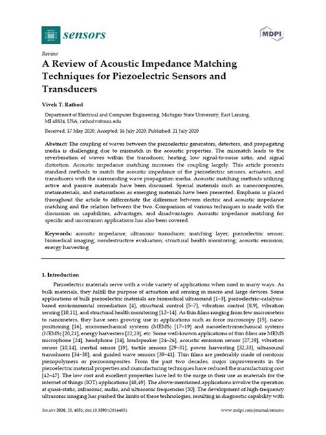 2021 Areviewofacousticimpedancematchingtechniques Pdf