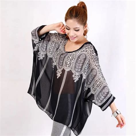 2014 New Fashion Sexy Women Oversized Batwing Dolman Sleeve Chiffon