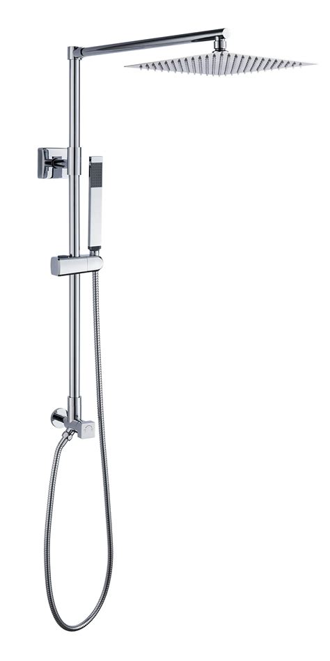 Polaris Lux 10 Square Shower Head And Handheld Shower Combo Fennocasa