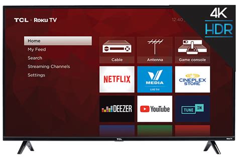 Tcl 43 Class 4 Series 4k Uhd Hdr Roku Smart Tv 43s425 Ca Tcl Canada