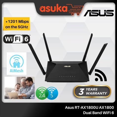 asus rt ax1800u ax1800 dual band wifi 6 802 11ax router asus rt