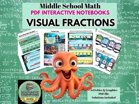 Visual Fractions Interactive Notebook Journal Middle School Math