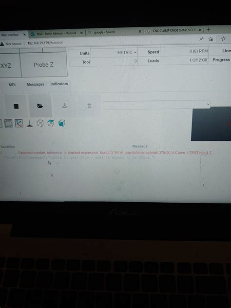error when sending toolpath from laptop onefinity cnc forum