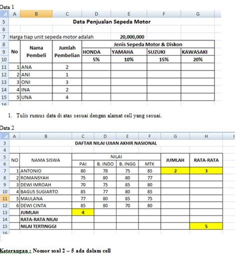 Detail Contoh Soal Rumus Excel Dan Jawabannya Koleksi Nomer 21