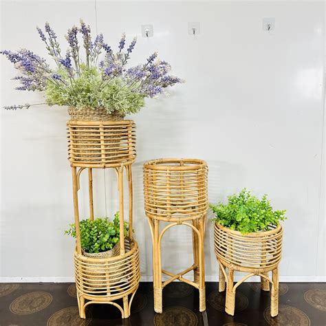 Best Seller 2023 Rattan Plant Stand And Flower Potplant Potgarden
