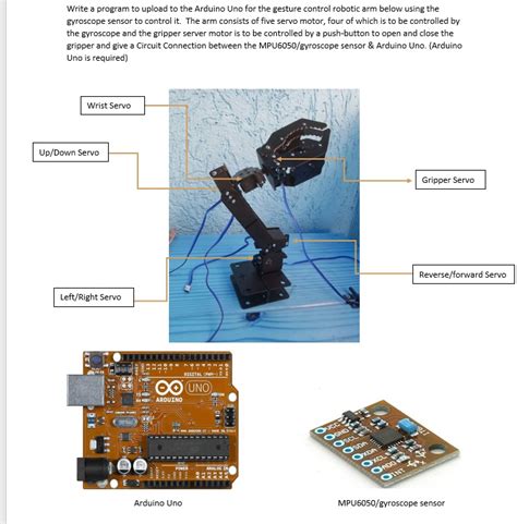 Solved Write A Program To Upload To The Arduino Uno For The Gesture