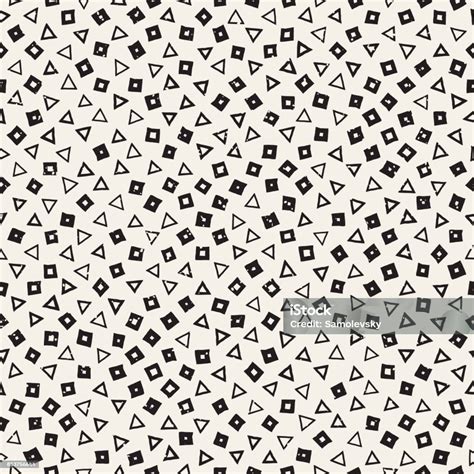 손으로 그린된 흑백 잉크 추상 완벽 한 패턴입니다 벡터 세련 된 그런 지 짜임새입니다 흑백 도형 페인트 브러시 라인 흩어져 0명에 대한 스톡 벡터 아트 및 기타 이미지