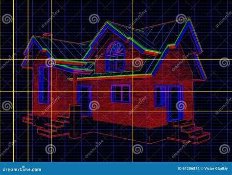 architectural background simulation of 3d view stock illustration