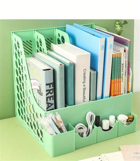 1pc 두꺼운 데스크탑 파일 캐비닛 파일 홀더 책장 파일 칼럼 다층 파일 상자 네 개의 칼럼 저장 상자 데스 Temu